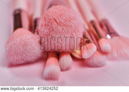 Pink Makeup Brushes On Image & Photo (Free Trial) | Bigstock