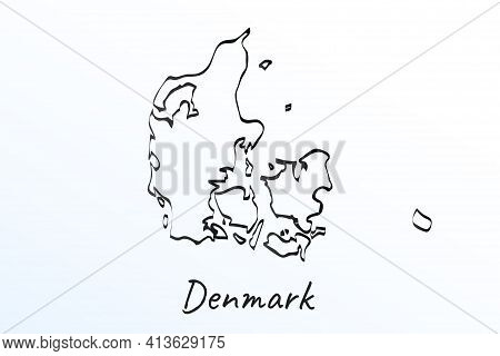 Hand Draw Map Denmark Vector & Photo (Free Trial) | Bigstock