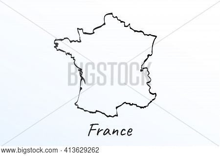 Hand Draw Map France Vector & Photo (Free Trial) | Bigstock