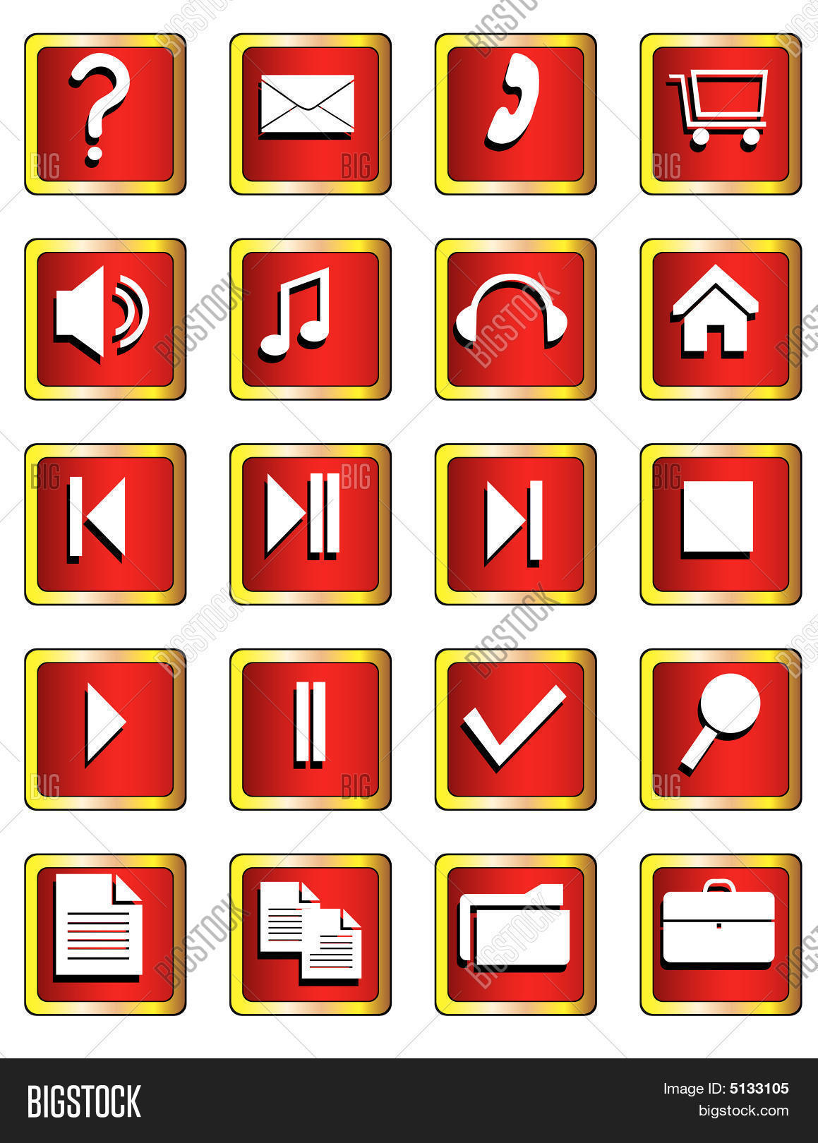 Set Buttons Symbols Vector & Photo (Free Trial) | Bigstock