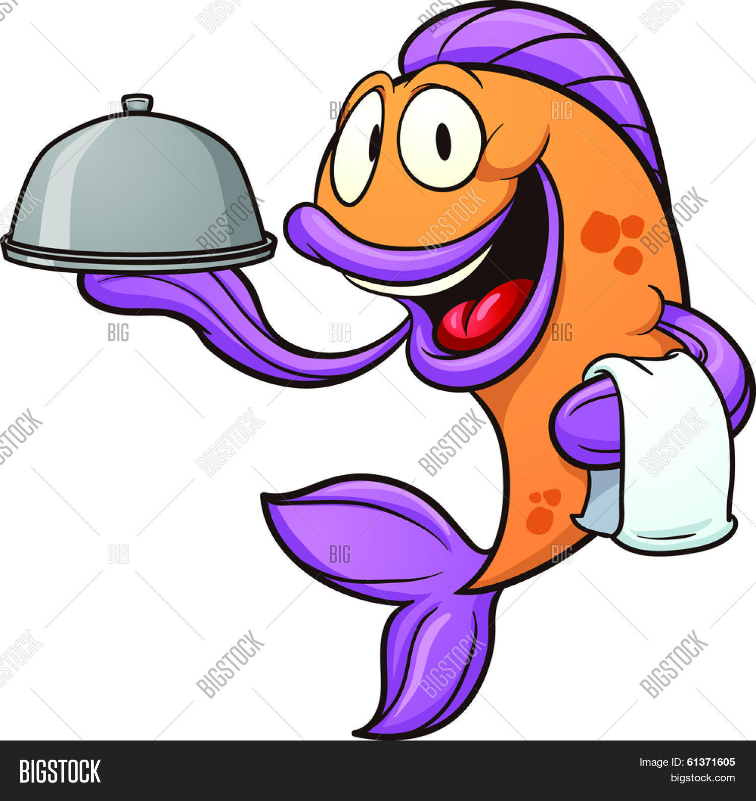 Cartoon Waiter Fish. Vector & Photo (Free Trial) | Bigstock