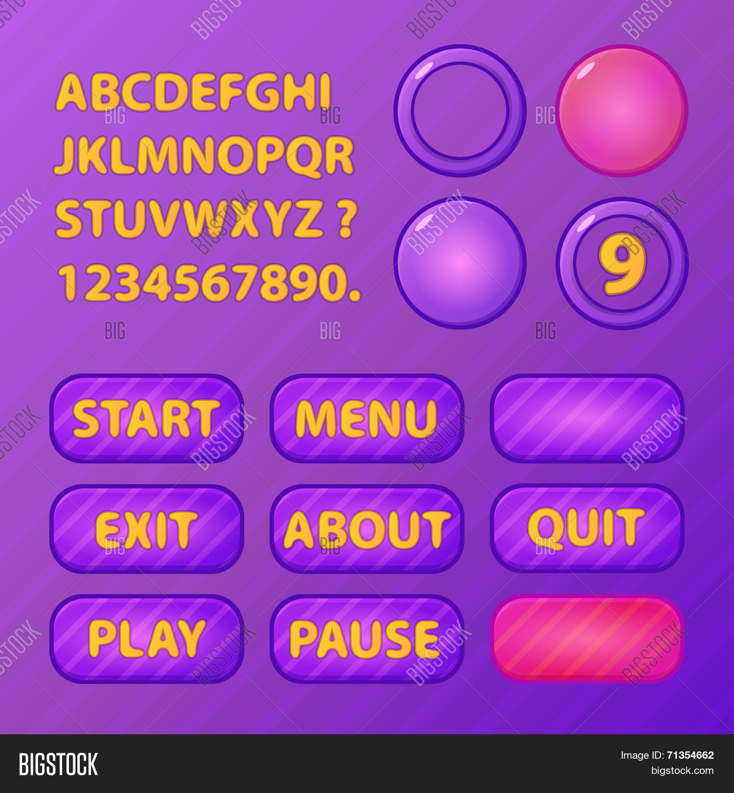 Game Menu Buttons - Vector & Photo (Free Trial) | Bigstock