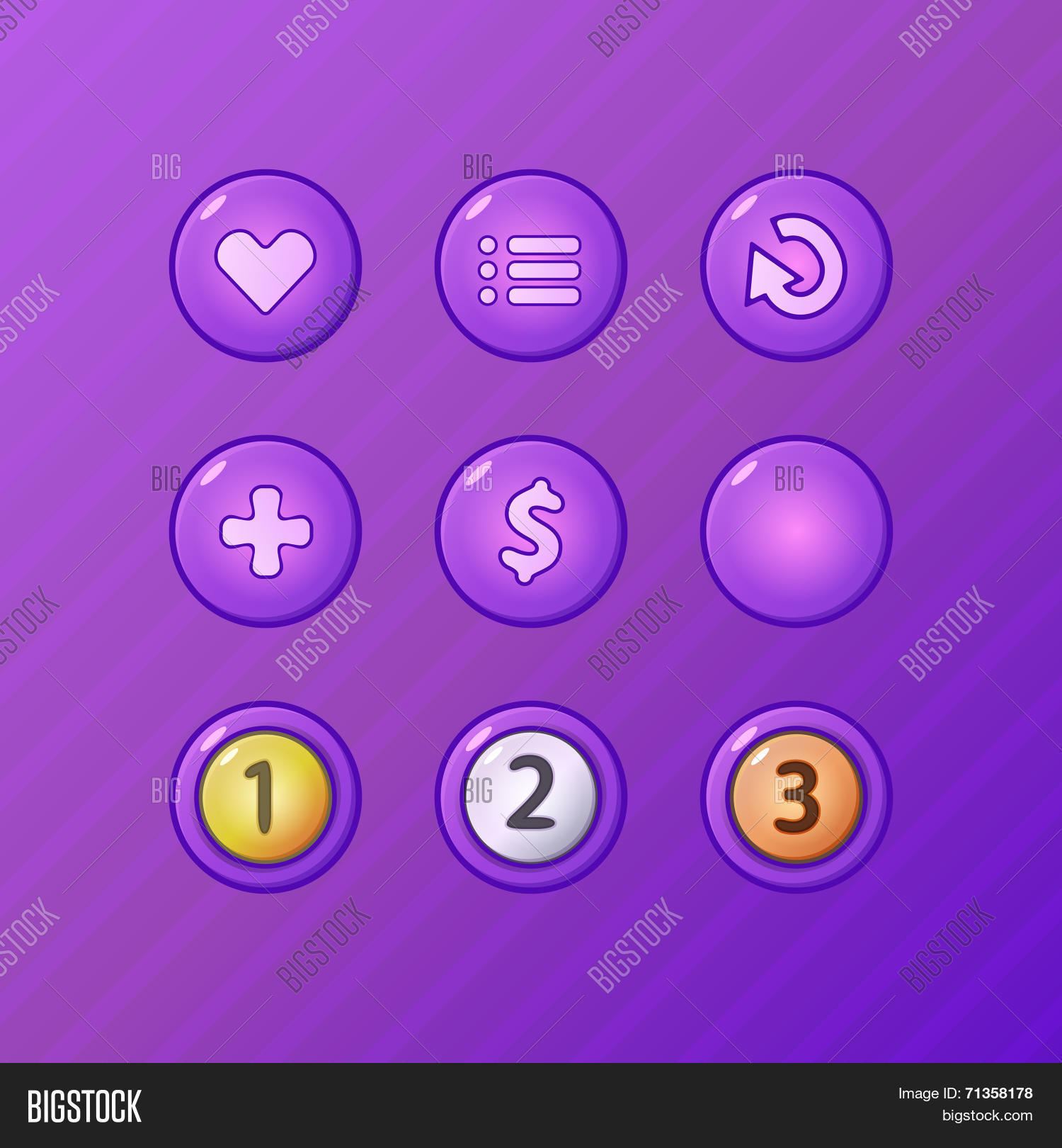 Set Game UI Vector Vector & Photo (Free Trial) | Bigstock