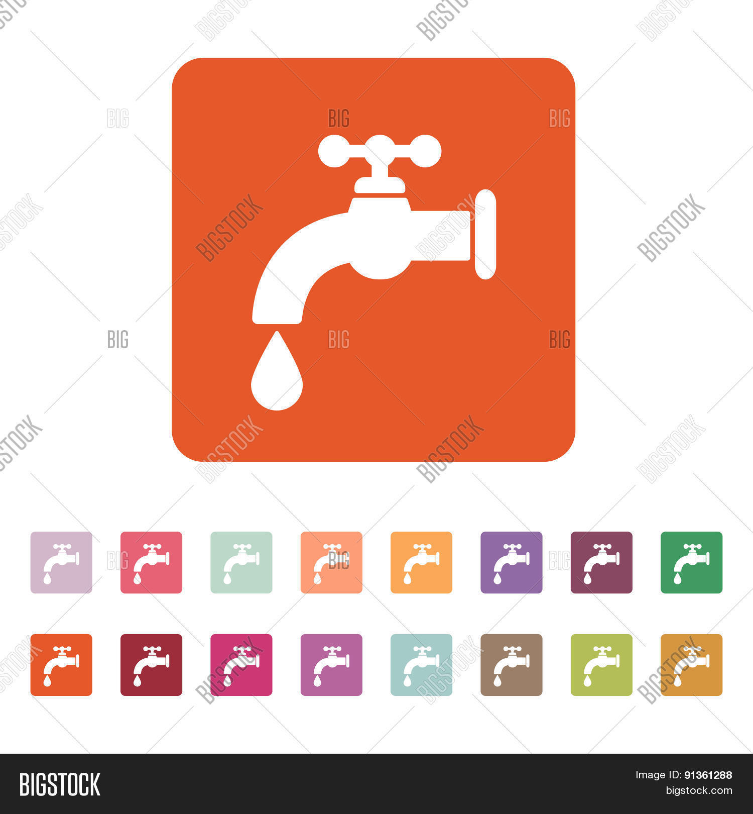 Tap Water Icon. Water Vector & Photo (Free Trial) | Bigstock