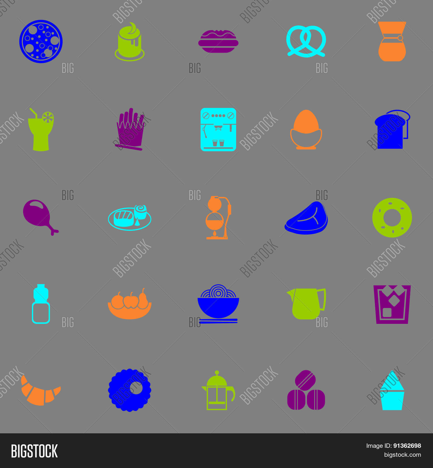 Easy Meal Icons Vector & Photo (Free Trial) | Bigstock