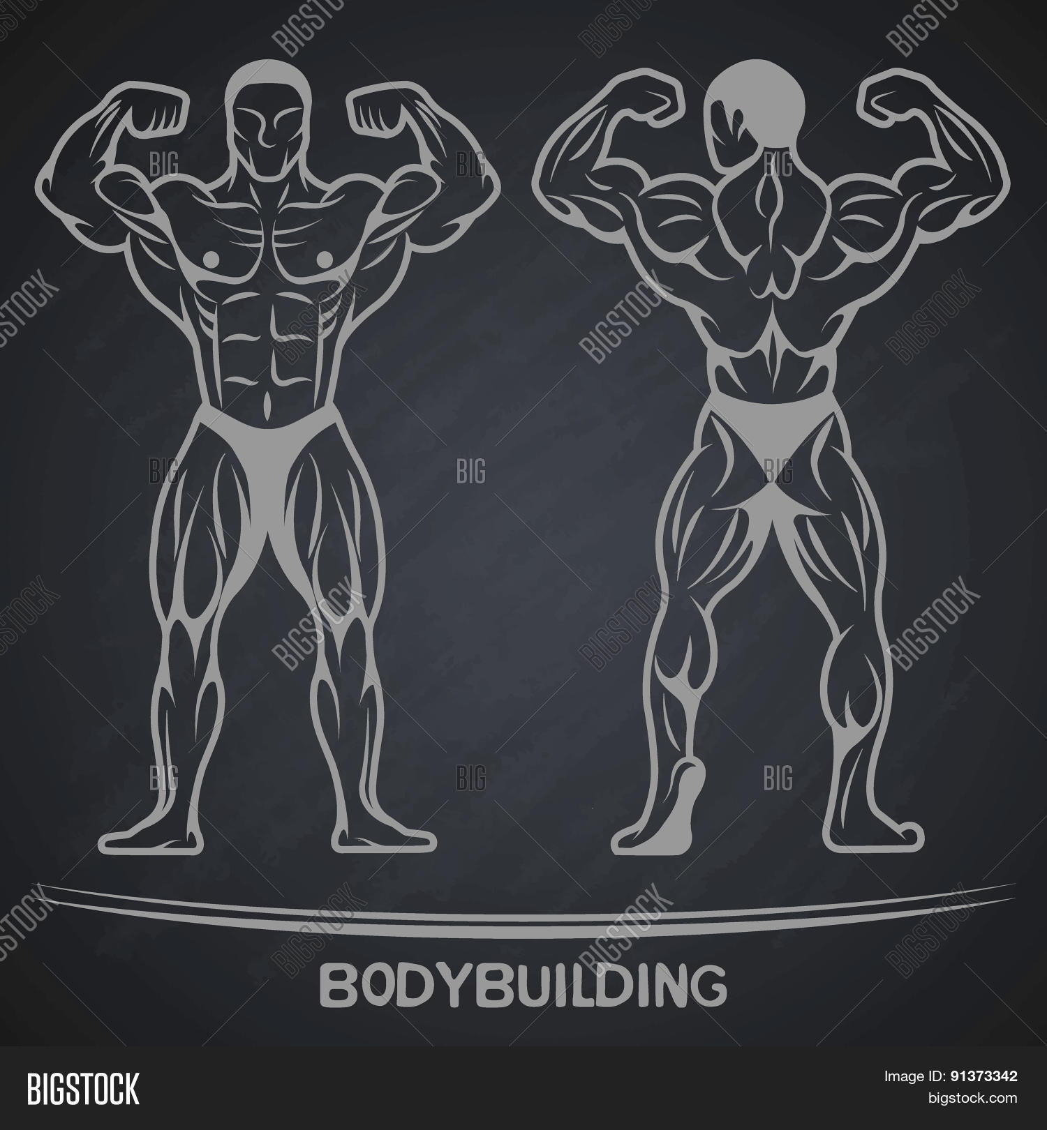 Bodybuilder Two Vector & Photo (Free Trial) | Bigstock