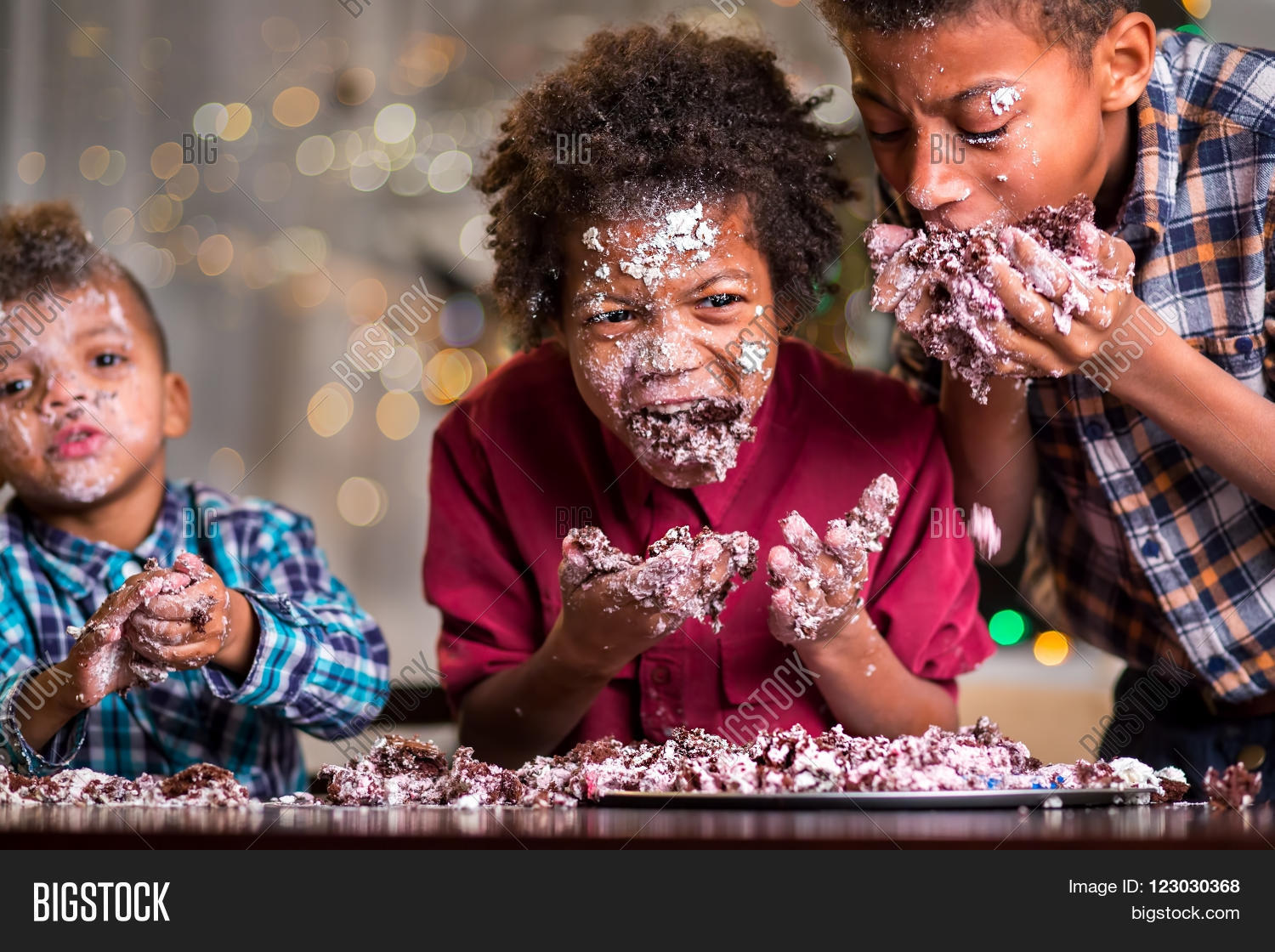 Afro Kids Greedily Image & Photo (Free Trial) | Bigstock