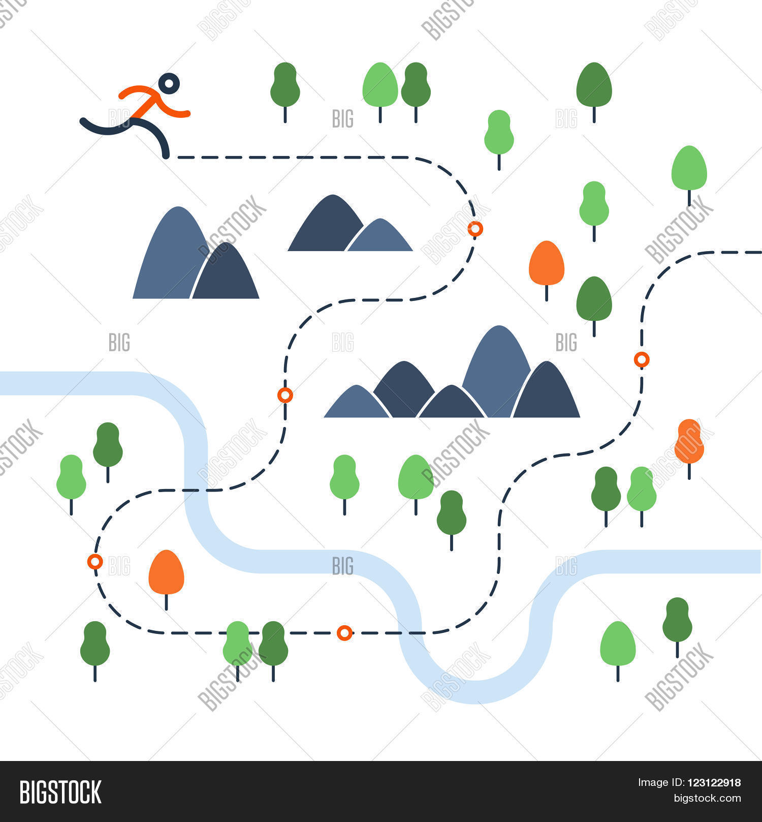 Outdoor Running Event Map, Flat Vector & Photo | Bigstock