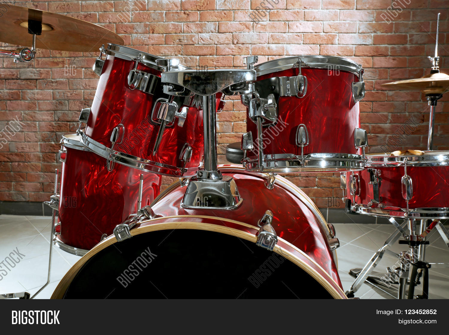 Drum Set On Brick Wall Image & Photo (Free Trial) | Bigstock
