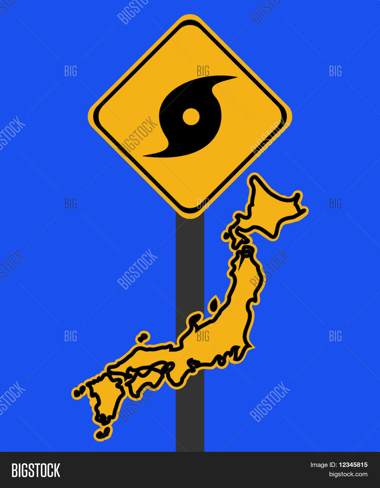 Japan Warning Sign Vector & Photo (Free Trial) | Bigstock