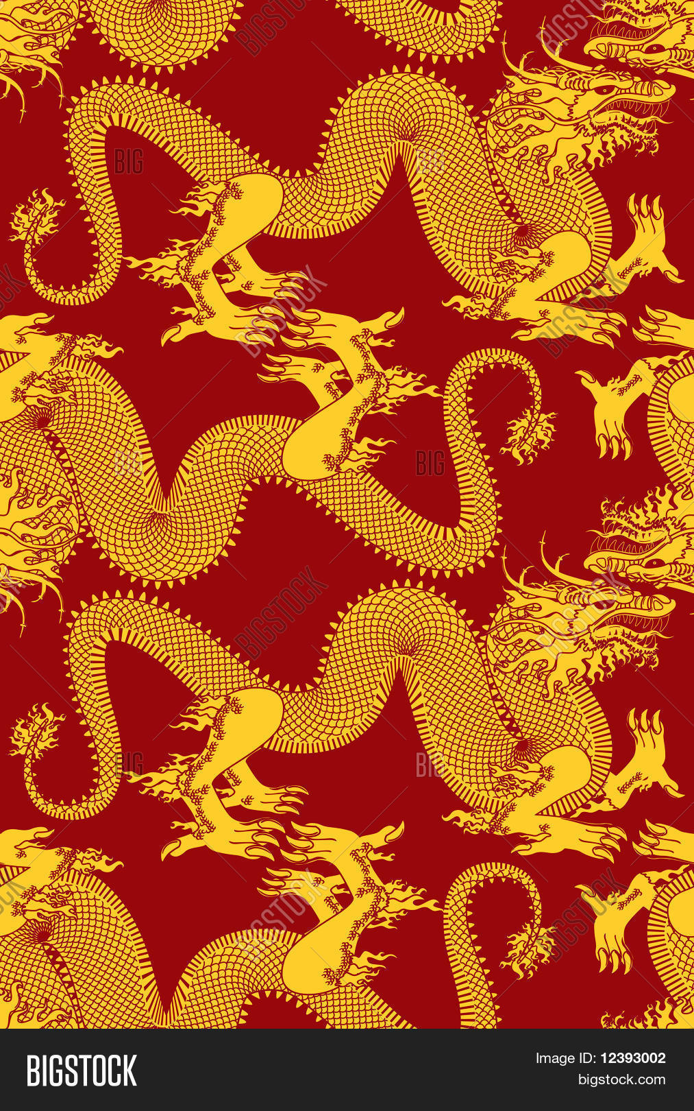Seamless Dragon Vector & Photo (Free Trial) | Bigstock