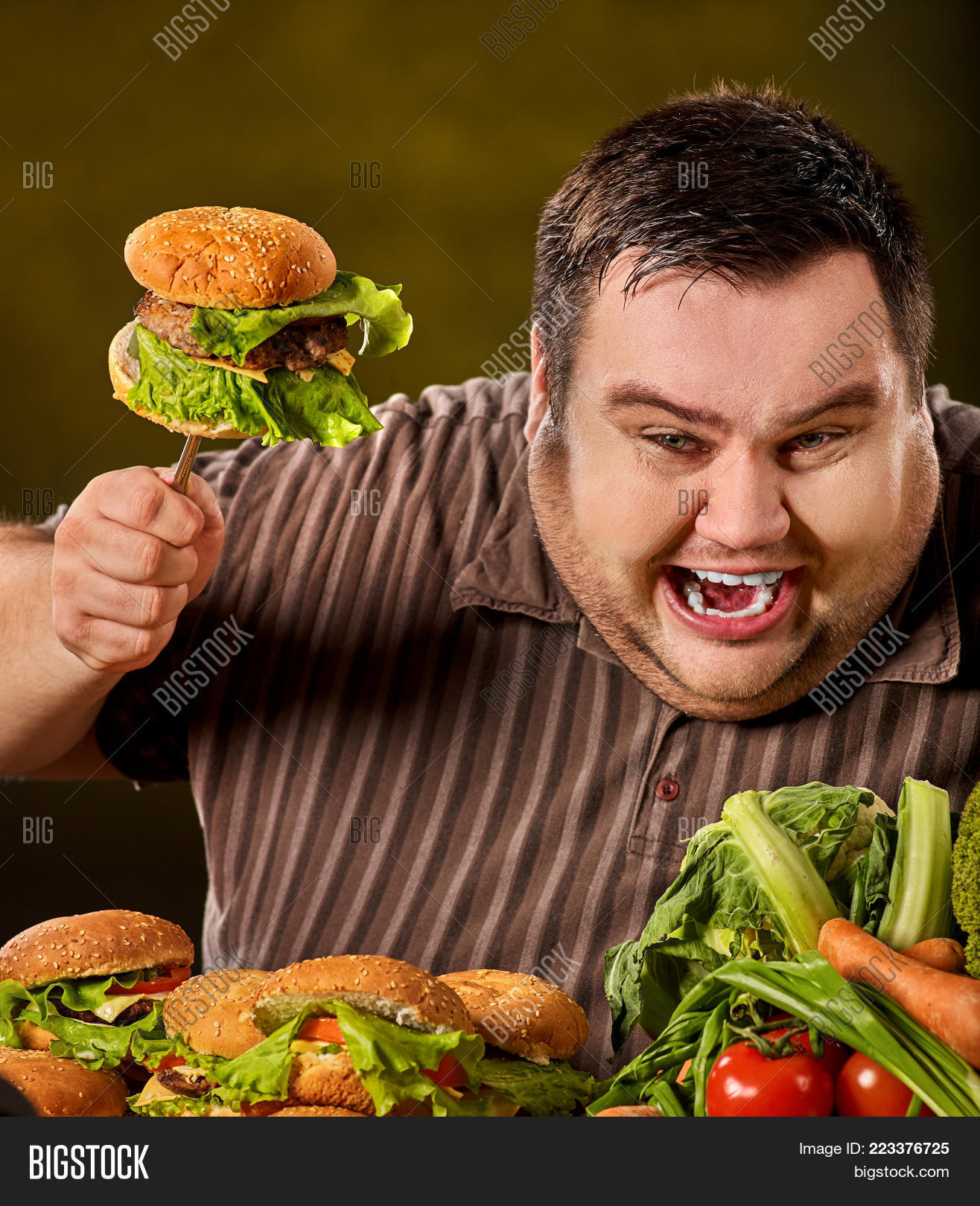 Fat Man Eating Fast Image & Photo (Free Trial) | Bigstock