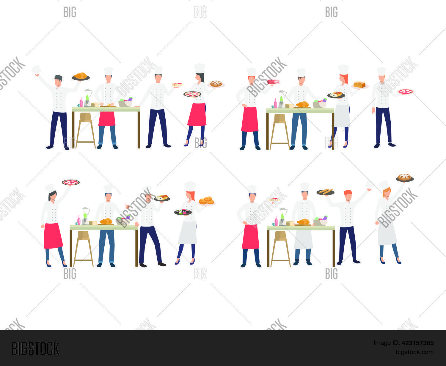 Set Chefs Various Vector & Photo (Free Trial) | Bigstock