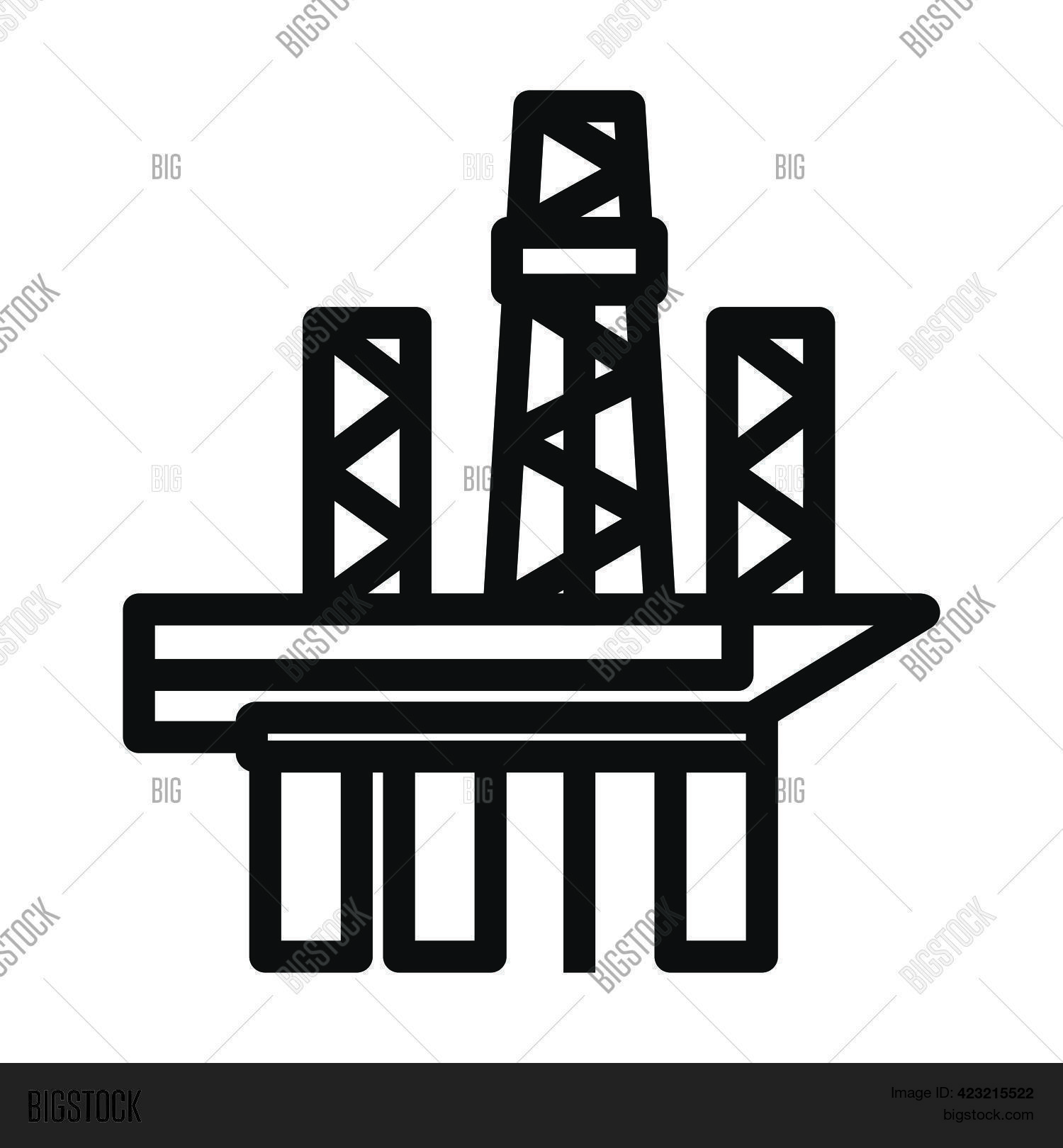 Oil Sea Platform Icon Vector & Photo (Free Trial) | Bigstock