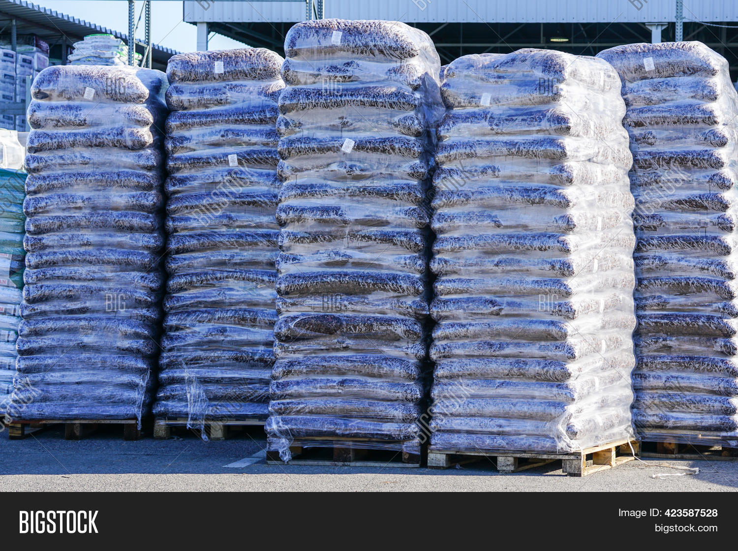 Pallets Stacked Row Image & Photo (Free Trial) | Bigstock