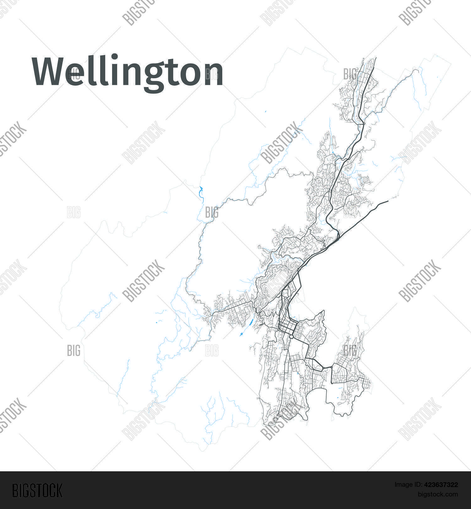 Wellington Map. Vector & Photo (Free Trial) | Bigstock