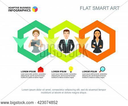 Three Points Project Process Chart Template For Presentation. Vector ...