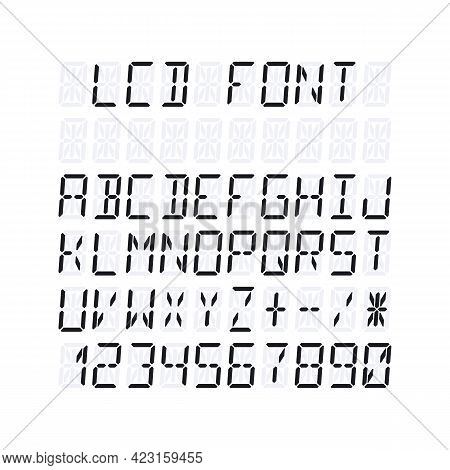Lcd Font Template Vector & Photo (Free Trial) | Bigstock