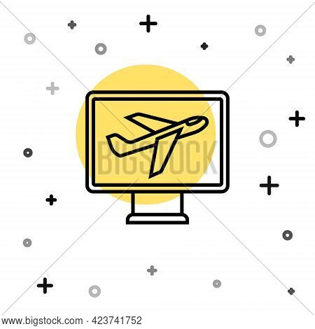 Black Line Plane Icon Vector & Photo (Free Trial) | Bigstock