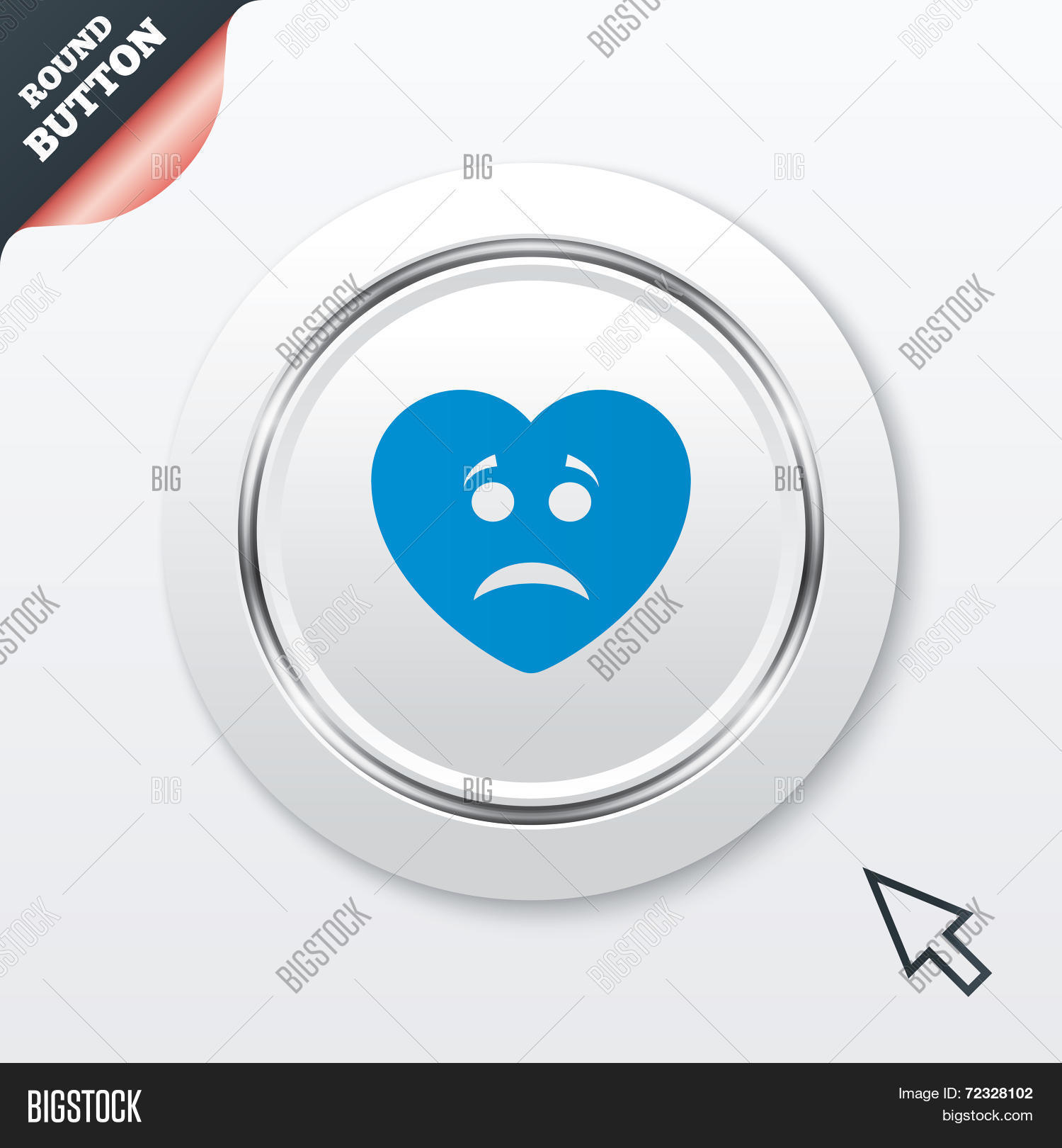 Sad Heart Face Sign Vector & Photo (Free Trial) | Bigstock