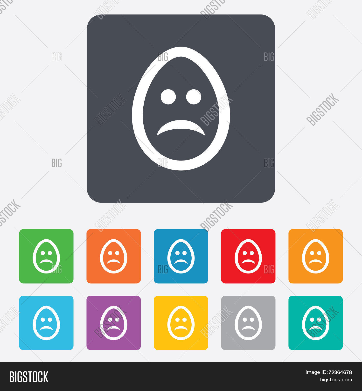 Sad Egg Face Sign Vector & Photo (Free Trial) | Bigstock