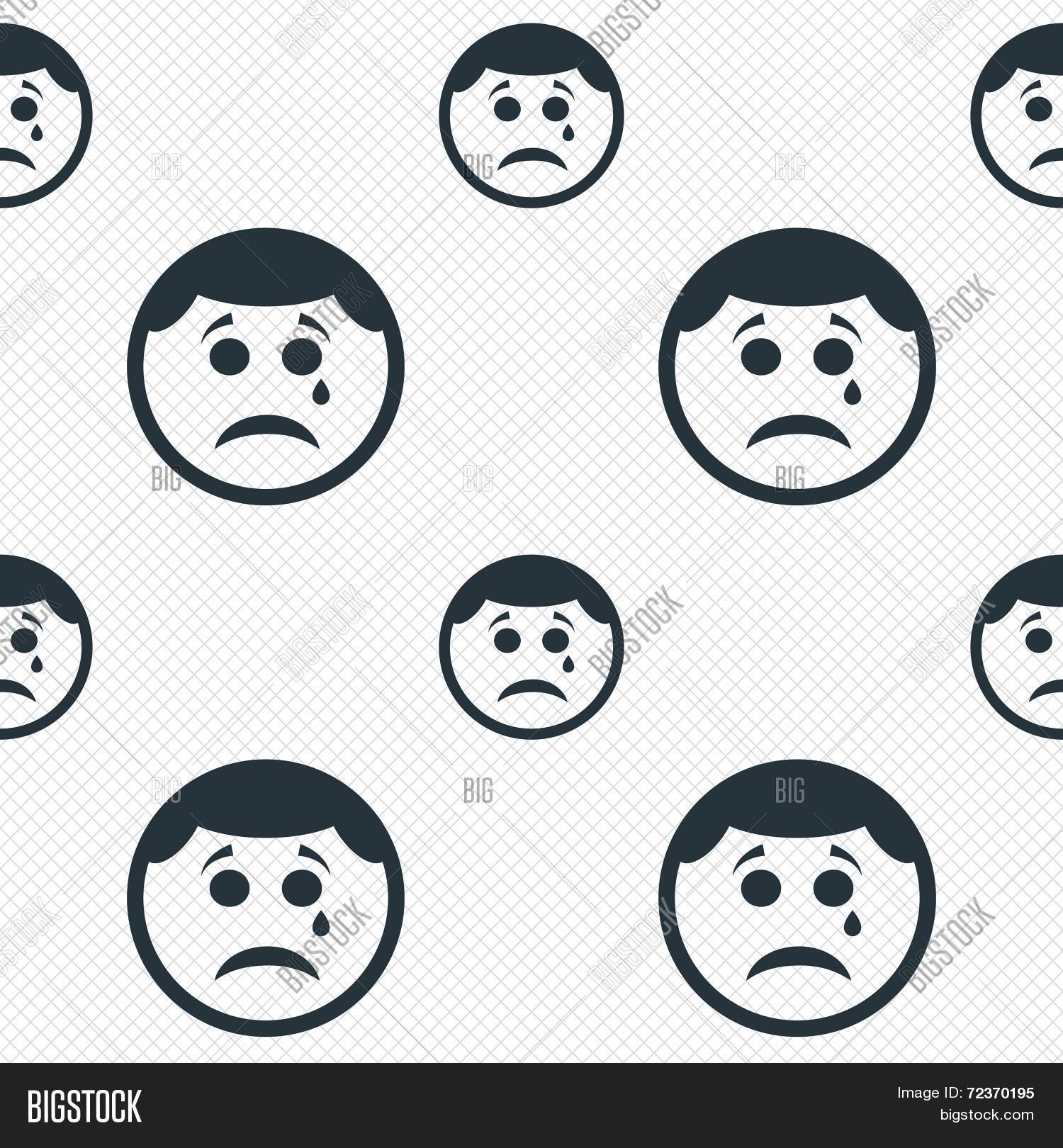 Sad Face Tear Sign Vector & Photo (Free Trial) | Bigstock