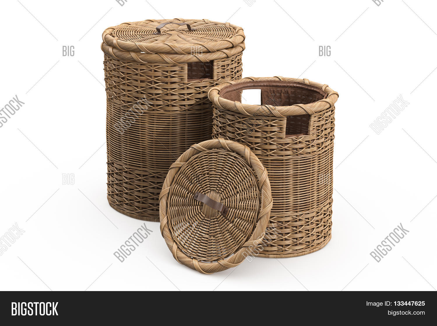 Empty Wicker Baskets Image & Photo (Free Trial) | Bigstock