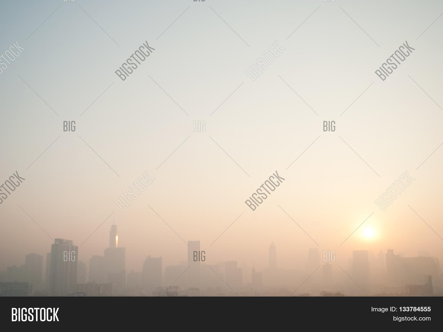 Smog Cityscape Sunset Image & Photo (Free Trial) | Bigstock