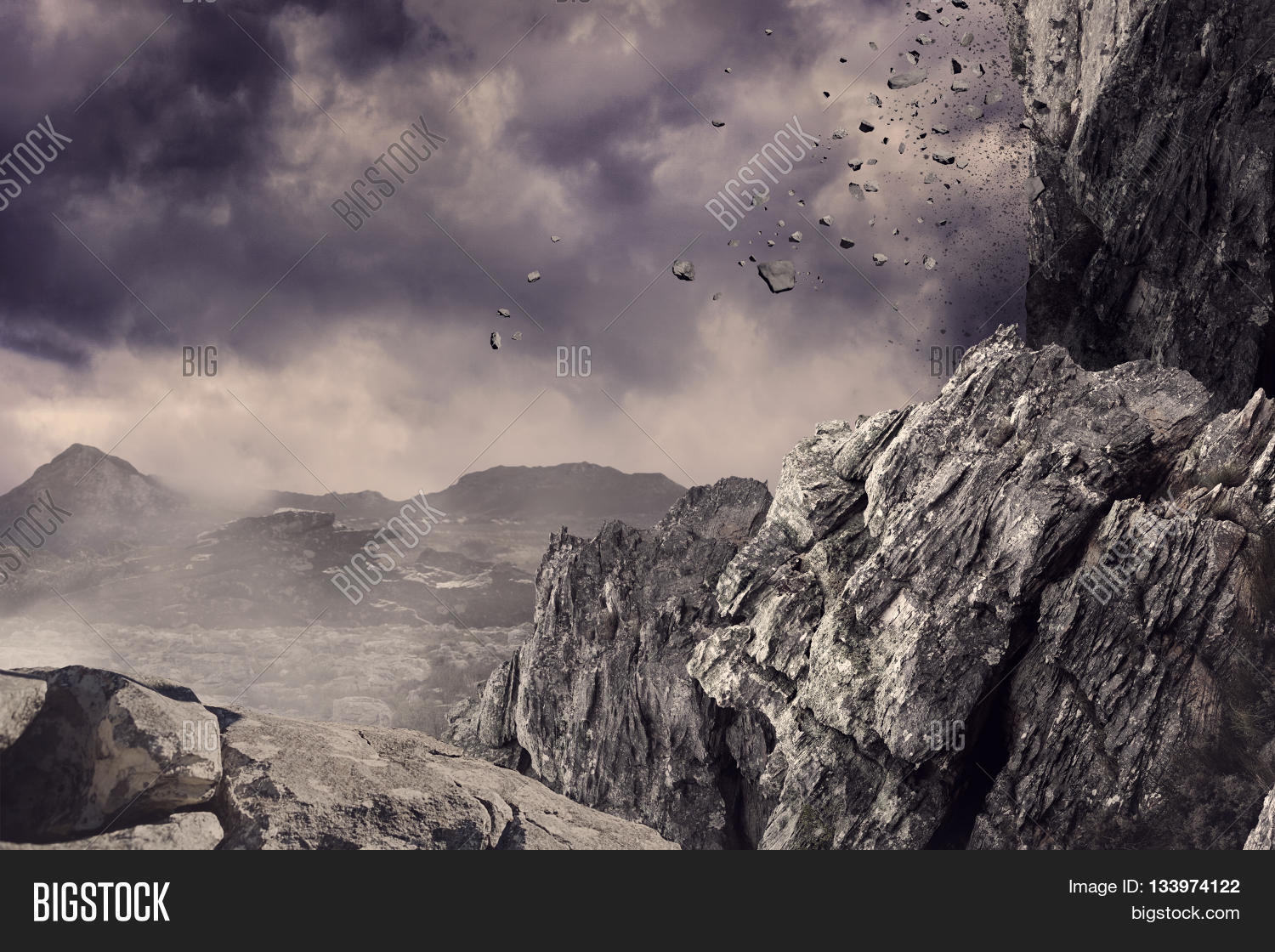 Rock Crashing Down Image & Photo (Free Trial) | Bigstock