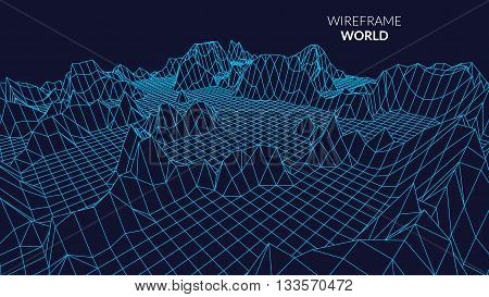 Wireframe Landscape Vector & Photo (Free Trial) | Bigstock