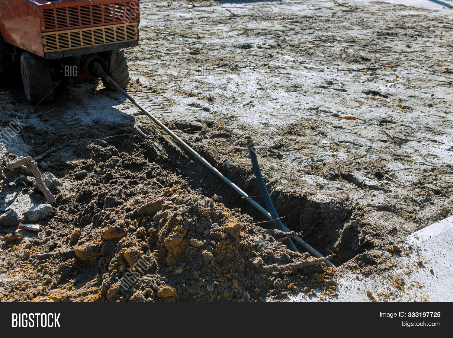 Digging Pipe Workers Image & Photo (Free Trial) | Bigstock