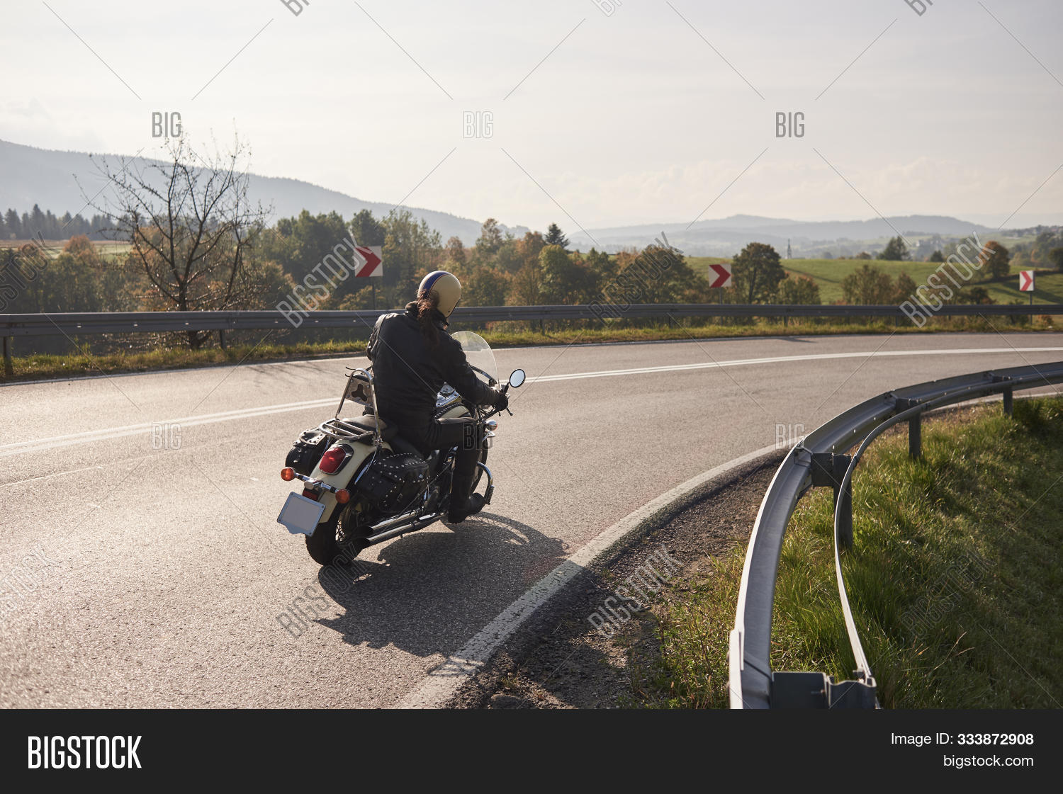 Back View Motorcyclist Image & Photo (Free Trial) | Bigstock