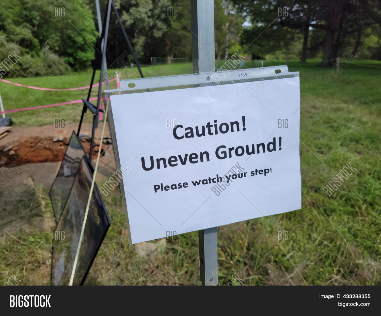 Caution Uneven Ground Image & Photo (Free Trial) | Bigstock