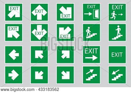 Exit Arrows Signs Set Vector & Photo (Free Trial) | Bigstock