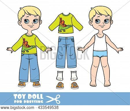 Cartoon Boy Getting Dressed