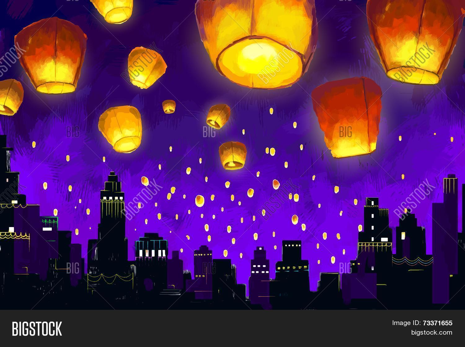 Floating Lantern Vector & Photo (Free Trial) | Bigstock