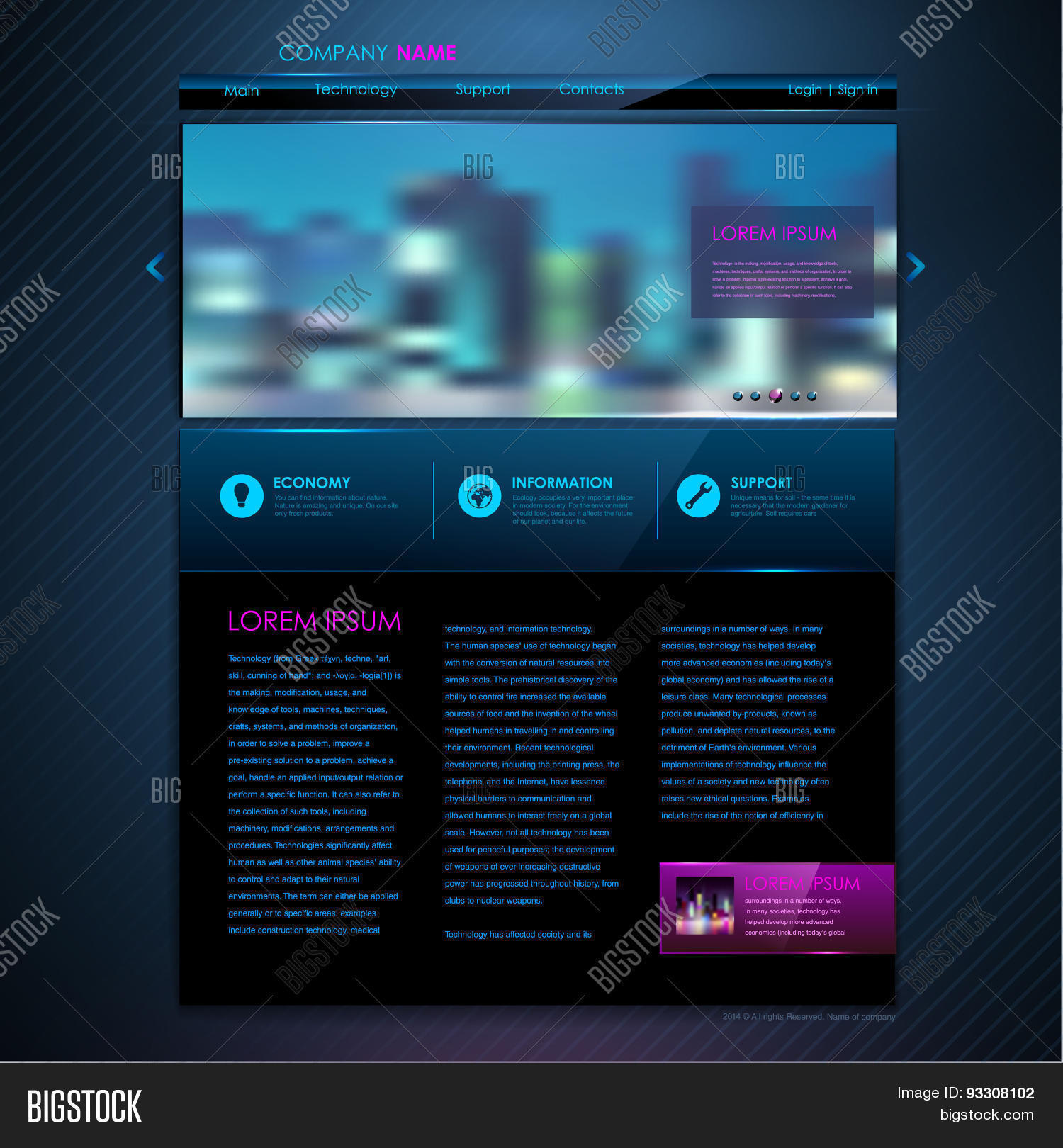 Website Template Vector & Photo (Free Trial) | Bigstock