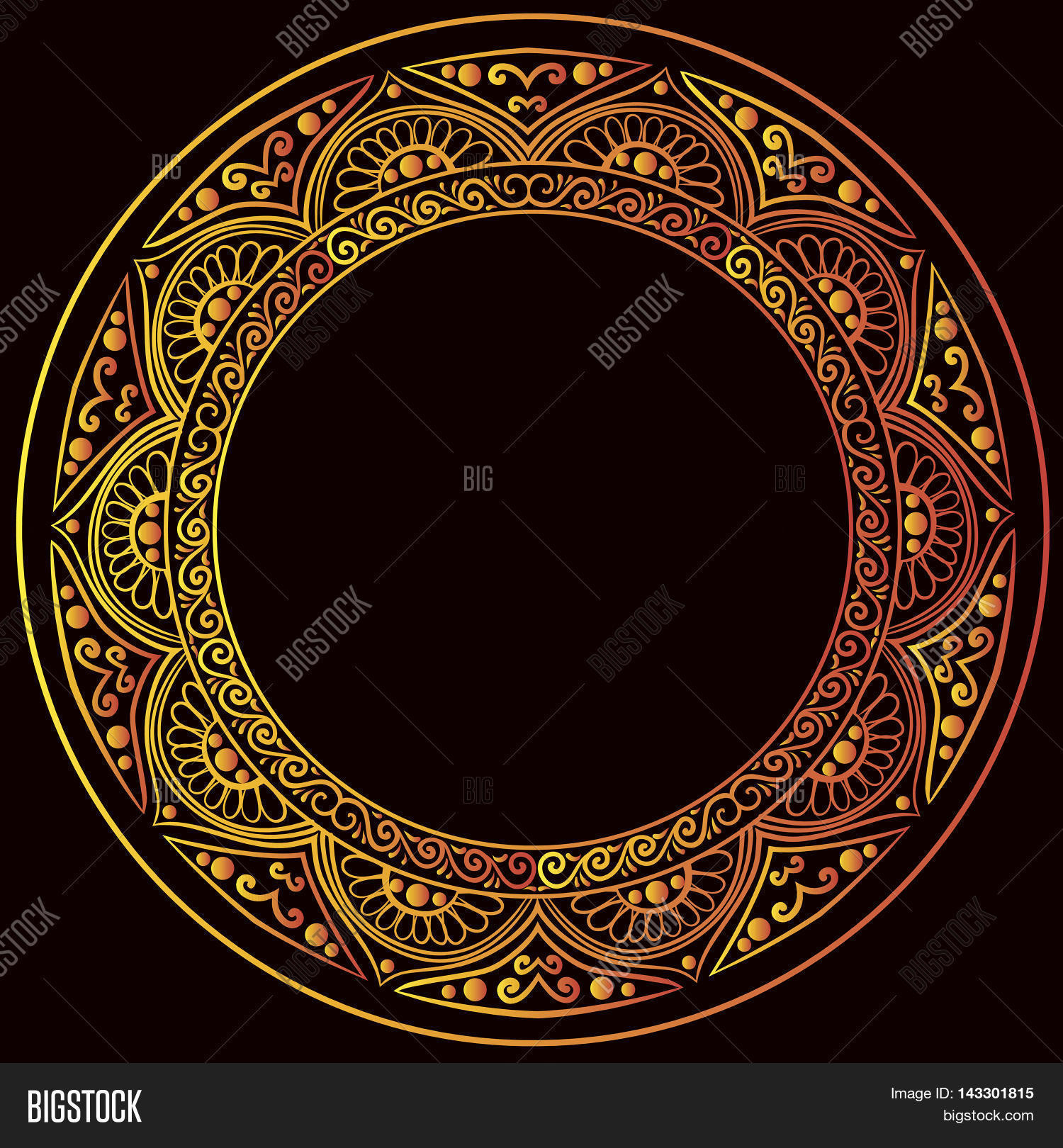 Drawing Round Gold Vector & Photo (Free Trial) | Bigstock