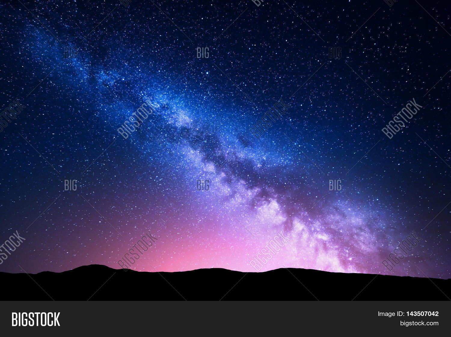 Milky Way Pink Light Image & Photo (Free Trial) | Bigstock