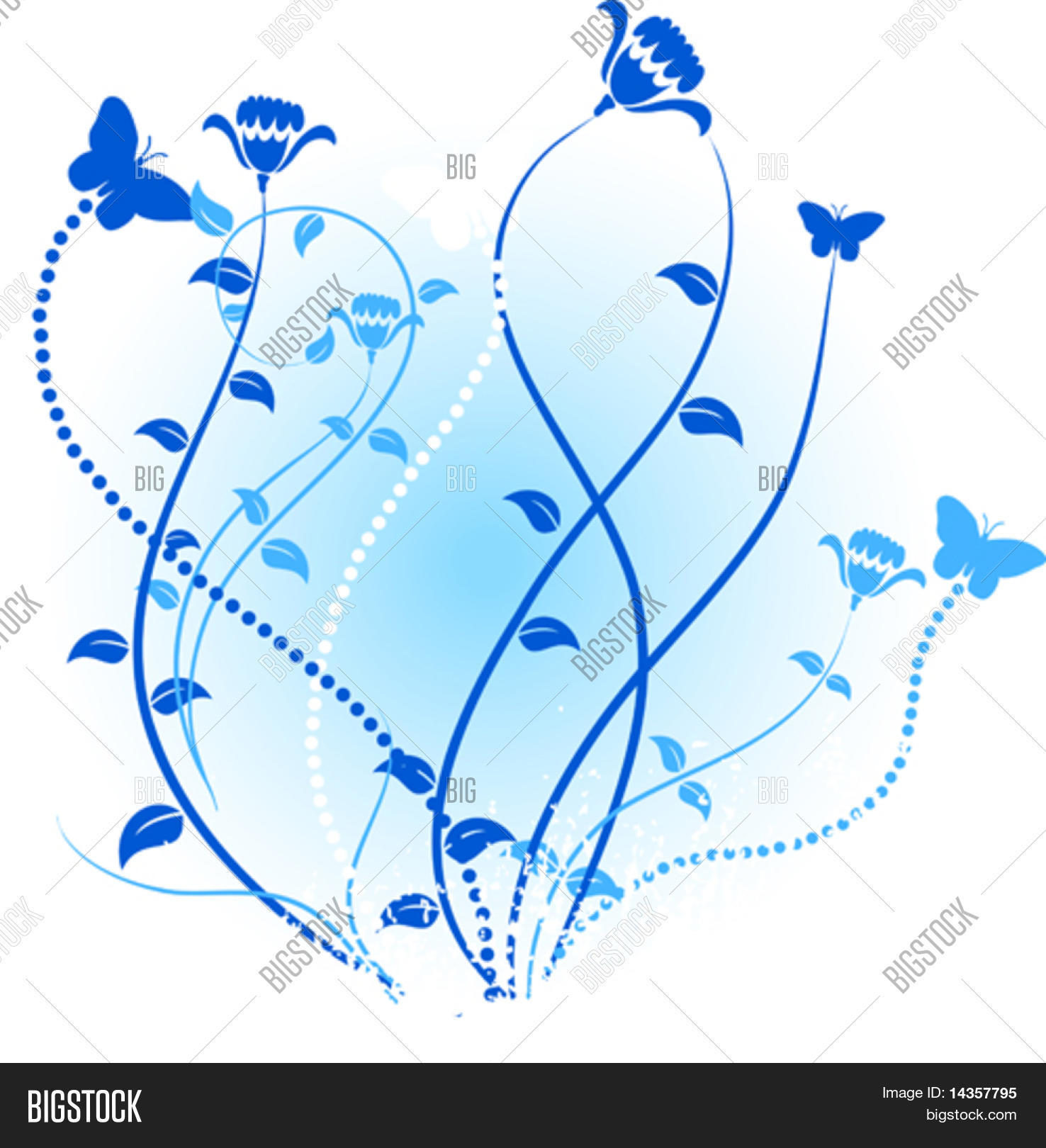 Blue Floral Backdrop Vector & Photo (Free Trial) | Bigstock