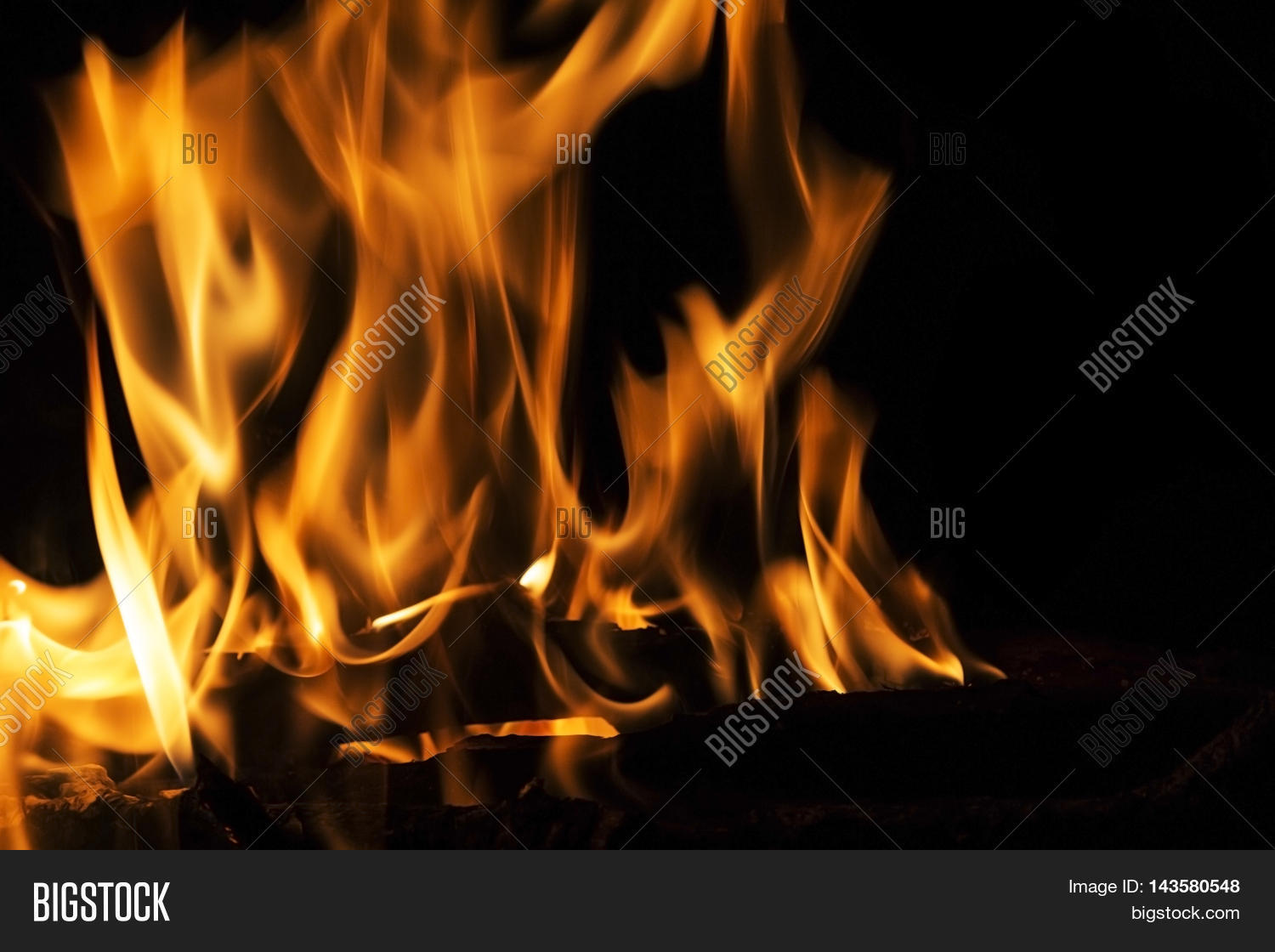 Fire Flames On Black Image & Photo (Free Trial) | Bigstock