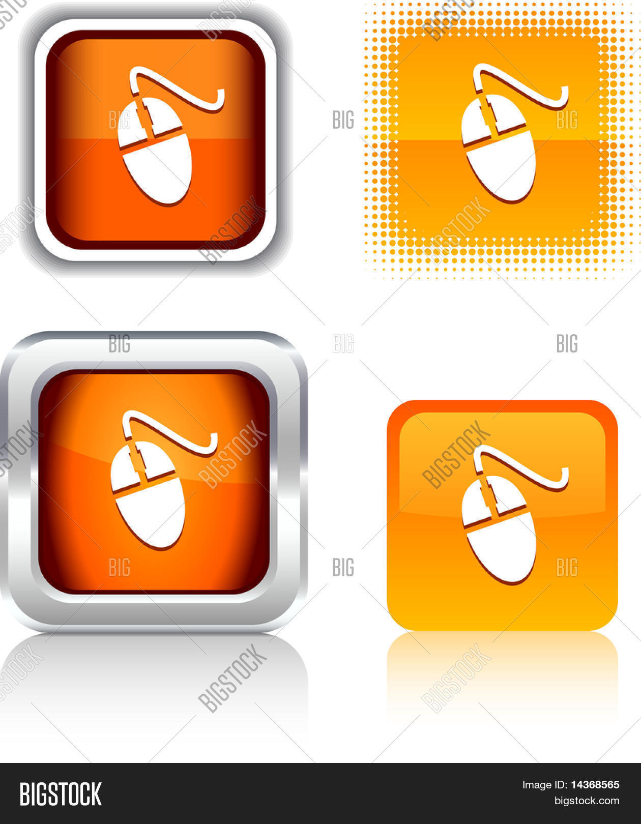 Mouse Square Buttons Vector & Photo (Free Trial) | Bigstock