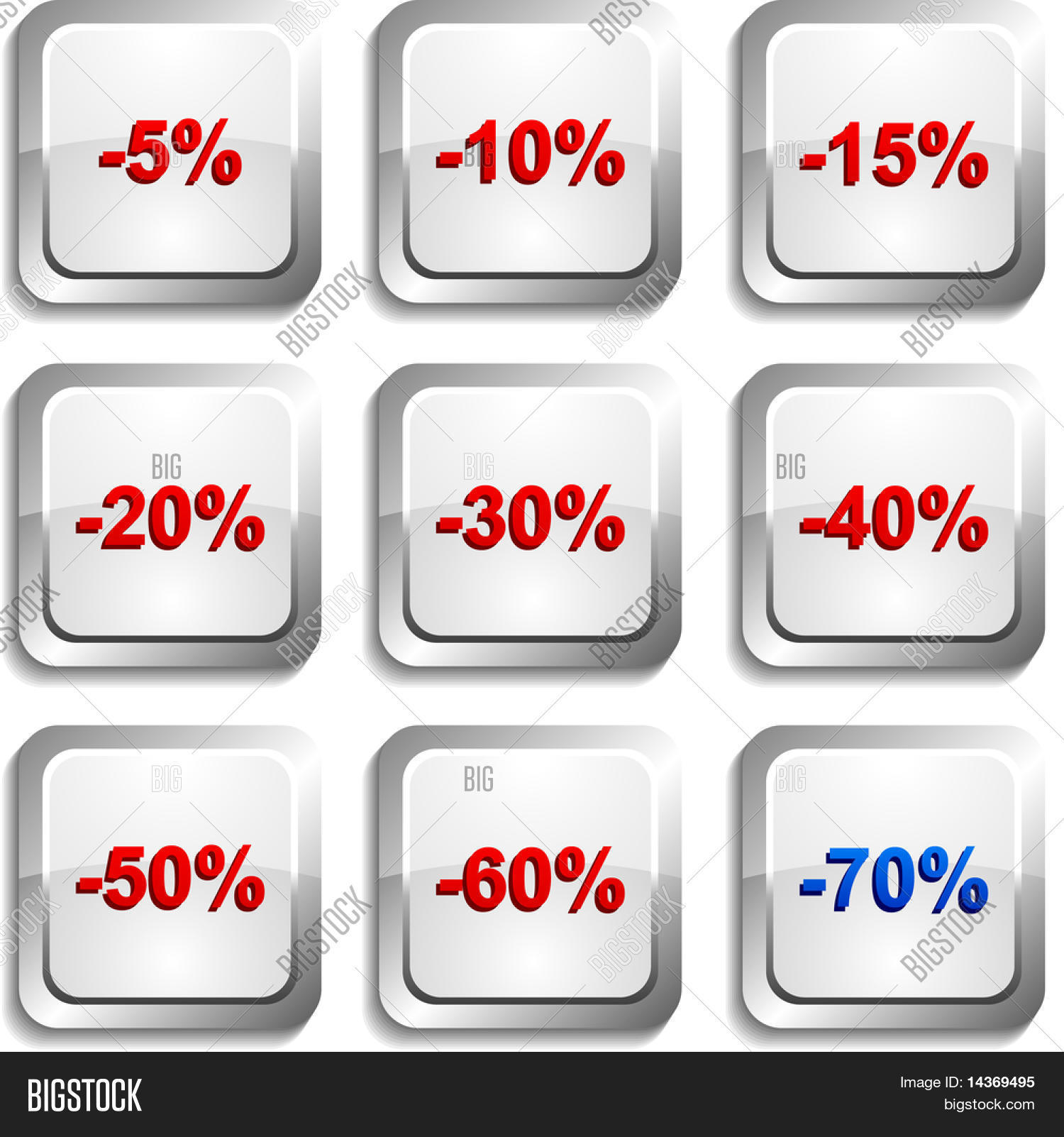 Discount Button Set. Vector & Photo (Free Trial) | Bigstock