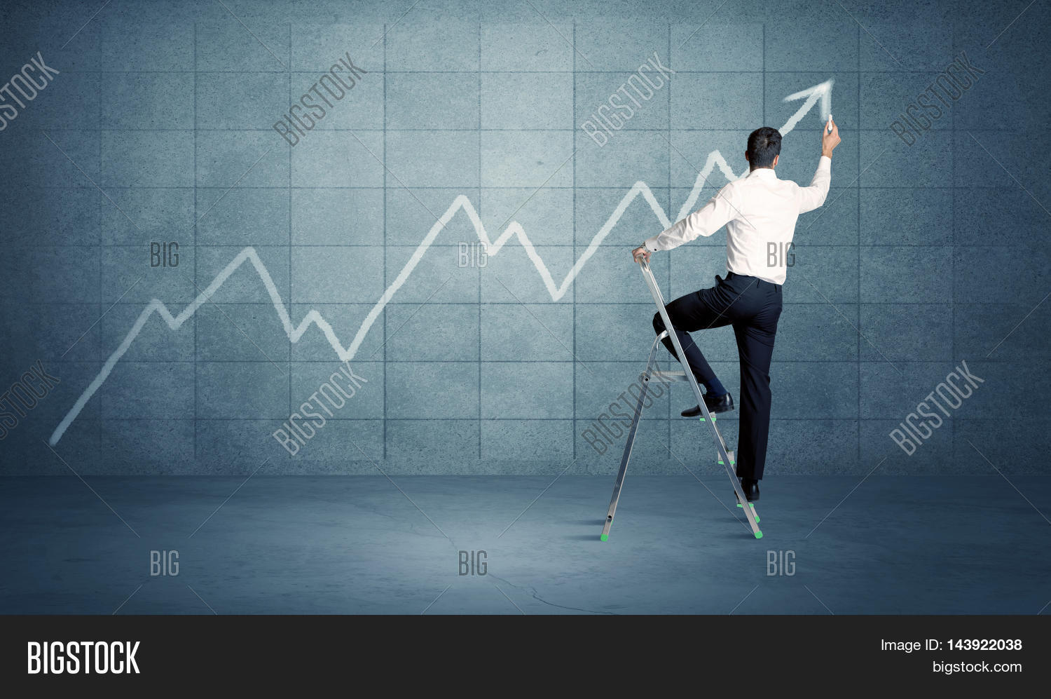 Man Standing On Ladder Image & Photo (Free Trial) | Bigstock