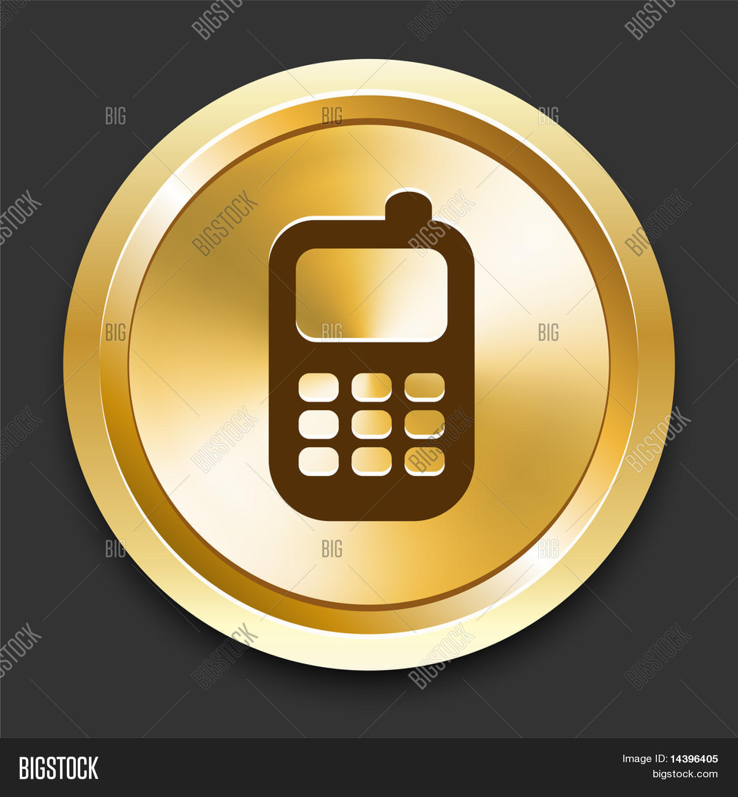 Cell Phone On Golden Vector & Photo (Free Trial) | Bigstock