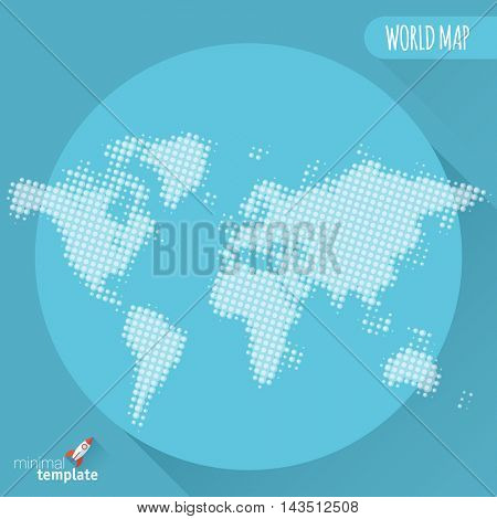 Dot World Map Flat Vector & Photo (Free Trial) | Bigstock