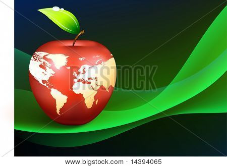 Apple Globe On Vector & Photo (Free Trial) | Bigstock