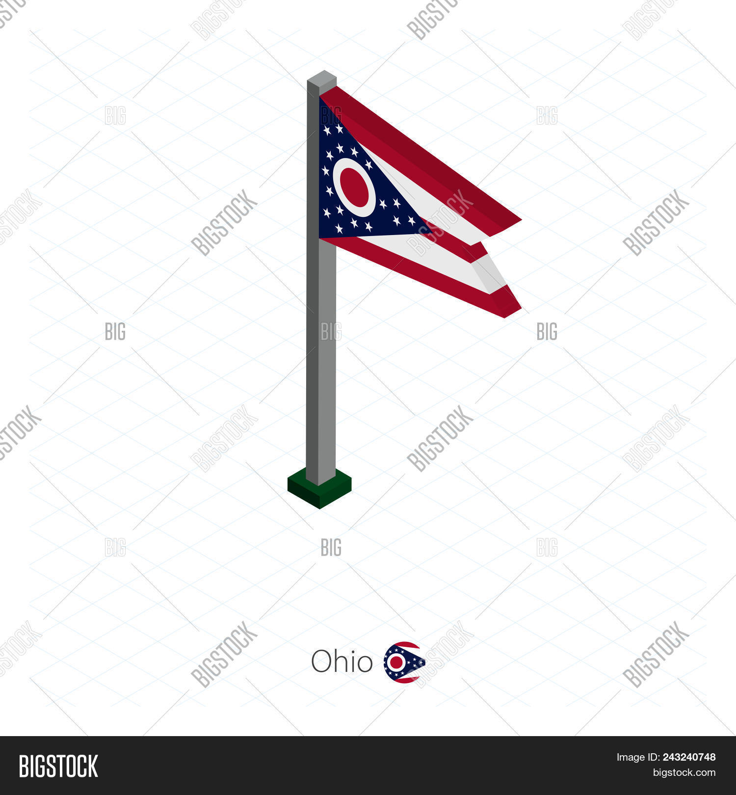 Ohio Us State Flag On Vector & Photo (Free Trial) | Bigstock