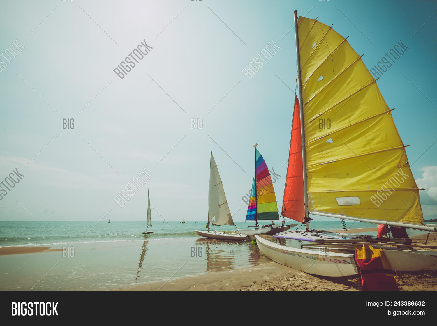 Colorful Sailboat On Image & Photo (Free Trial) | Bigstock