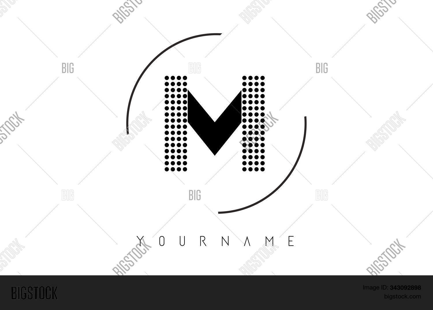 M Black Dotted Letter Vector & Photo (Free Trial) | Bigstock